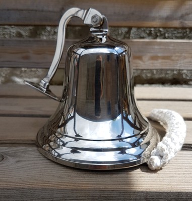 Antique Chrome Last Order Bell Large Ships Bell Door Bar Pub School ...