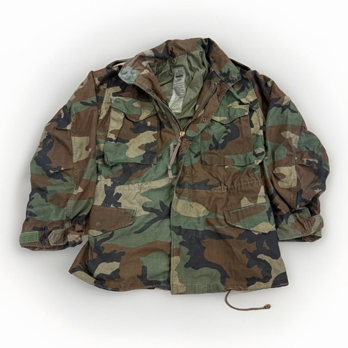 M65 Field Jacket Mens S Reg Woodland Camo Army Military Vintage 80s ...