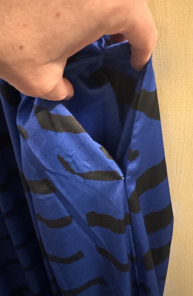 TOV Los Angeles Blue/Black Zebra Print Dress Flare Flowy Vibrant Size ...