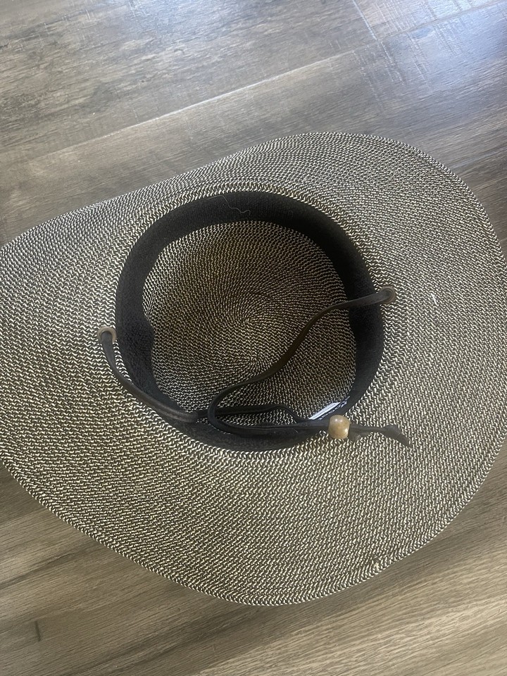 NWT Sloggers Women's Wide Brim Braided Sun Hat Blk UPF Size 22.25 ...