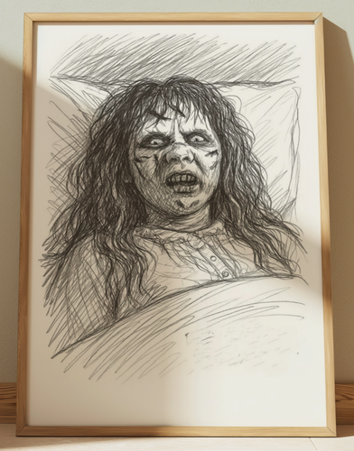 THE EXORCIST MOVIE DRAWING PRINT PORTRAIT SKETCH 8" x 10" HORROR PRINT ...