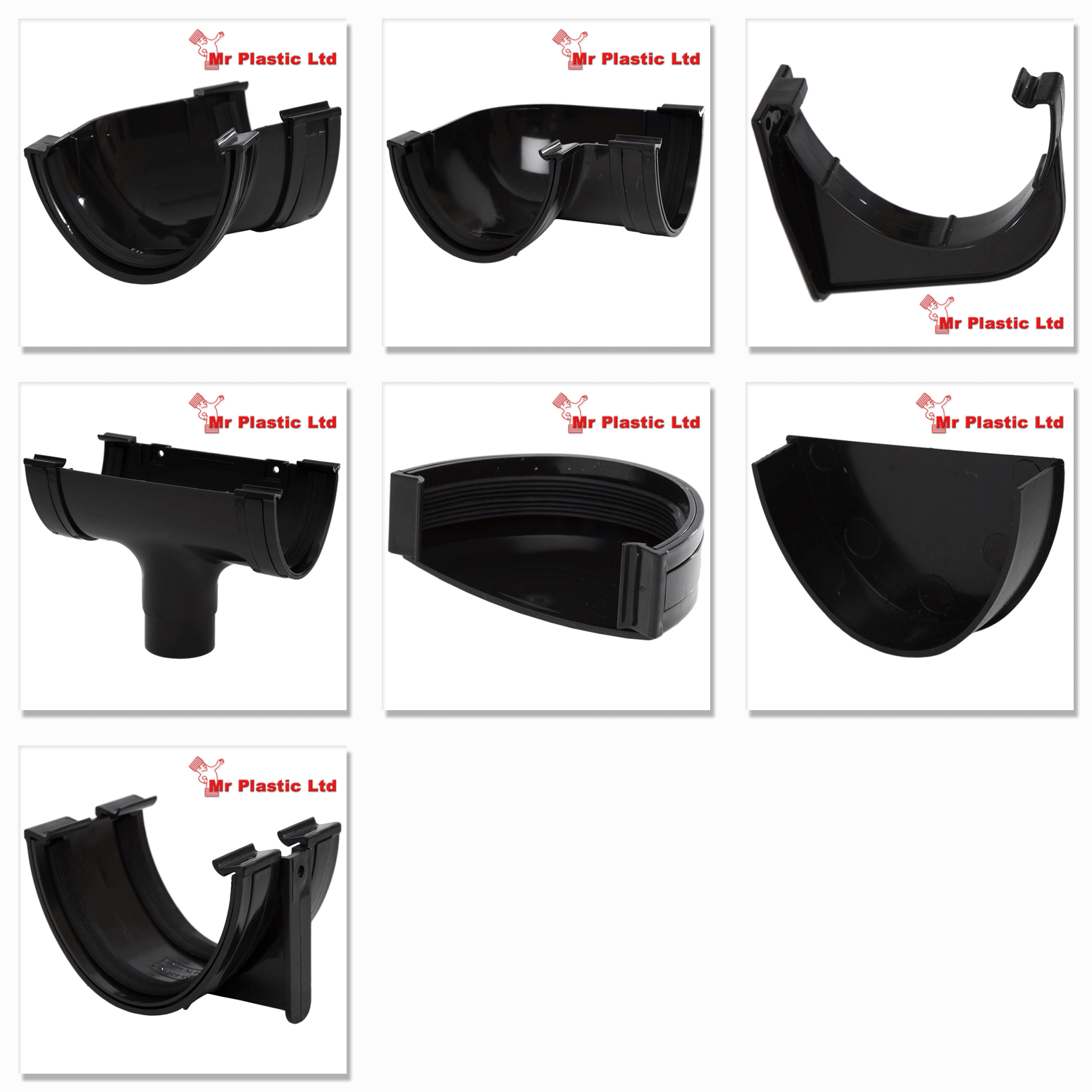 Polypipe 117mm Polyflow Deep Flow Gutter Fittings in Black | eBay UK