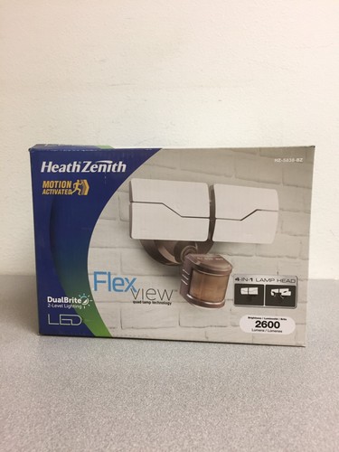Heath Zenith HZ-5838-BZ-H Motion-Sensing Hardwired LED Bronze Security ...