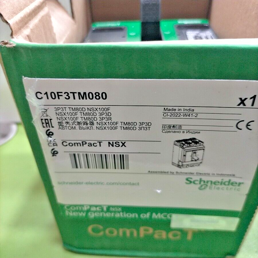 1PC- Schneider C10F3TM080 Circuit breaker, ComPacT NSX100F, 36kA/415VAC ...