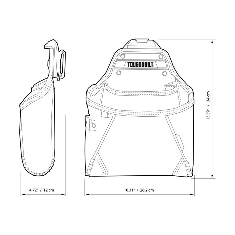 TOUGHBUILT TB-CT-05 Supply Pouch Nail Screw Bag Carpenter Tool Storage ...