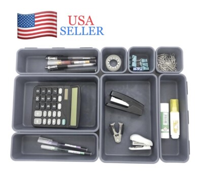 Set of 8 Plastic Drawer Organizer Storage Tray For Vanity Cabinet ...