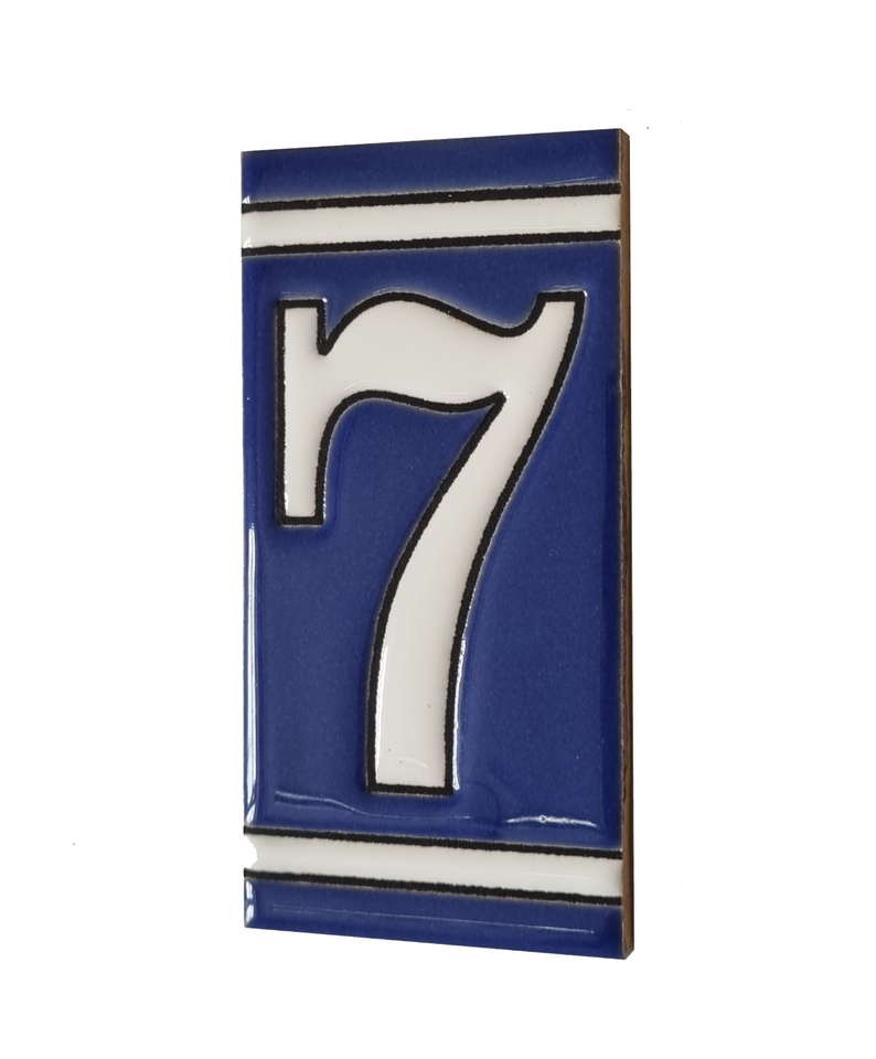 French Styled Hand-painted Blue Custom Address Ceramic Number Tiles 11 ...