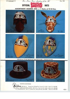 1968 PAPER AD Jacobson Toy Hat Co Doctor Doolittle Polynesia Parrot ...