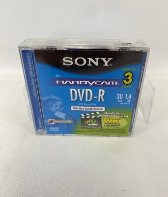 Sony Handycam Video Camera DVD-R 30min. 1.4 GB - 3 Pack NEW SEALED | eBay