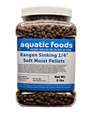 1/4" Rangen Soft Moist Sinking Pellets for Axolotls, Cichlids, Bottom ...