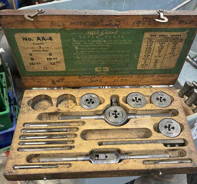 GTD Tap & Die Set AA-4 Screw Plate Greenfield Little Giant 4 6 8 10 12 ...
