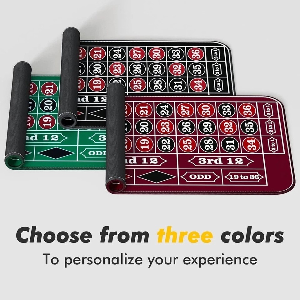 Roulette Mat Roulette Wheel Set for Adults with Rubber Roulette Table Mat 35" X | eBay