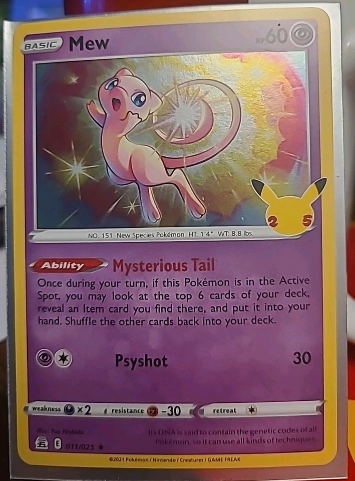 Mew 011/025 - Holo Rare Card - Pokemon Celebrations - NM/M | eBay