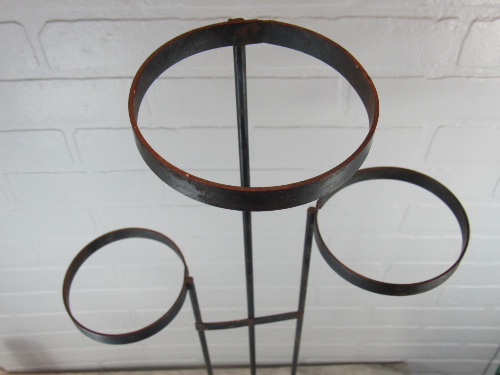 Vintage ART DECO Metal 3 POT PLANT STAND Flower Pot Holder 33.5” MCM ...