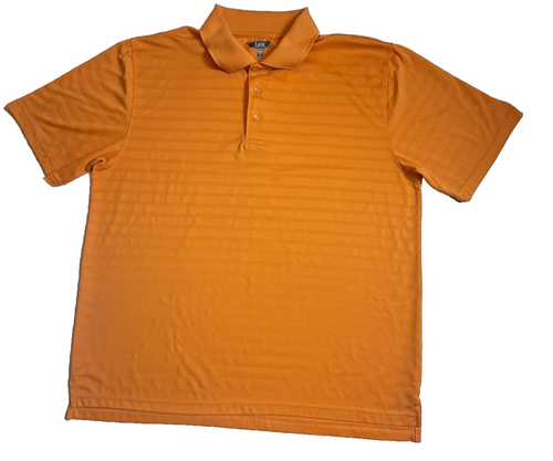 Lynx Polo Mens Size L Orange Short Sleeve Collared Golf Textured Sports ...