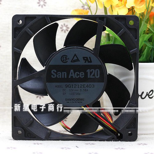 1pcs SANYO 9G1212E403 12V 0.58A 12025 12CM Double Ball Gale Cooling Fan ...