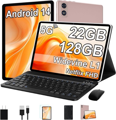 2024 Tablet 10 Inch Android 14 Tablets with Keyboard, 22GB RAM 128GB ...