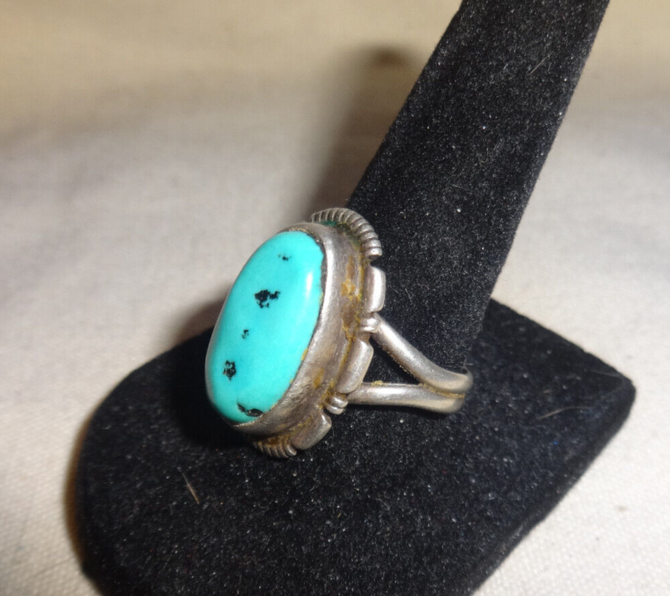 Vintage Sterling Silver & Turquoise James Francisco JF Signed Ring Size ...