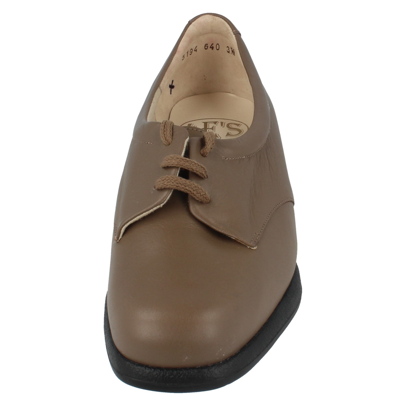 Ladies Equity Taupe leather laces up casual shoes SIZE UK 3.5 EEEE FIT ...