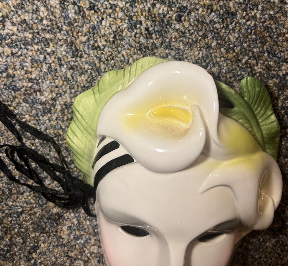 Vintage 1986 Porcelain Vandor Pelzman Designer Mask Hand Painted Wall ...