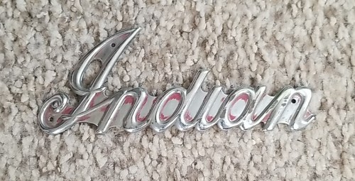 Vintage Old Original 1940s Indian Motorcycle Chrome Gas Tank Script ...