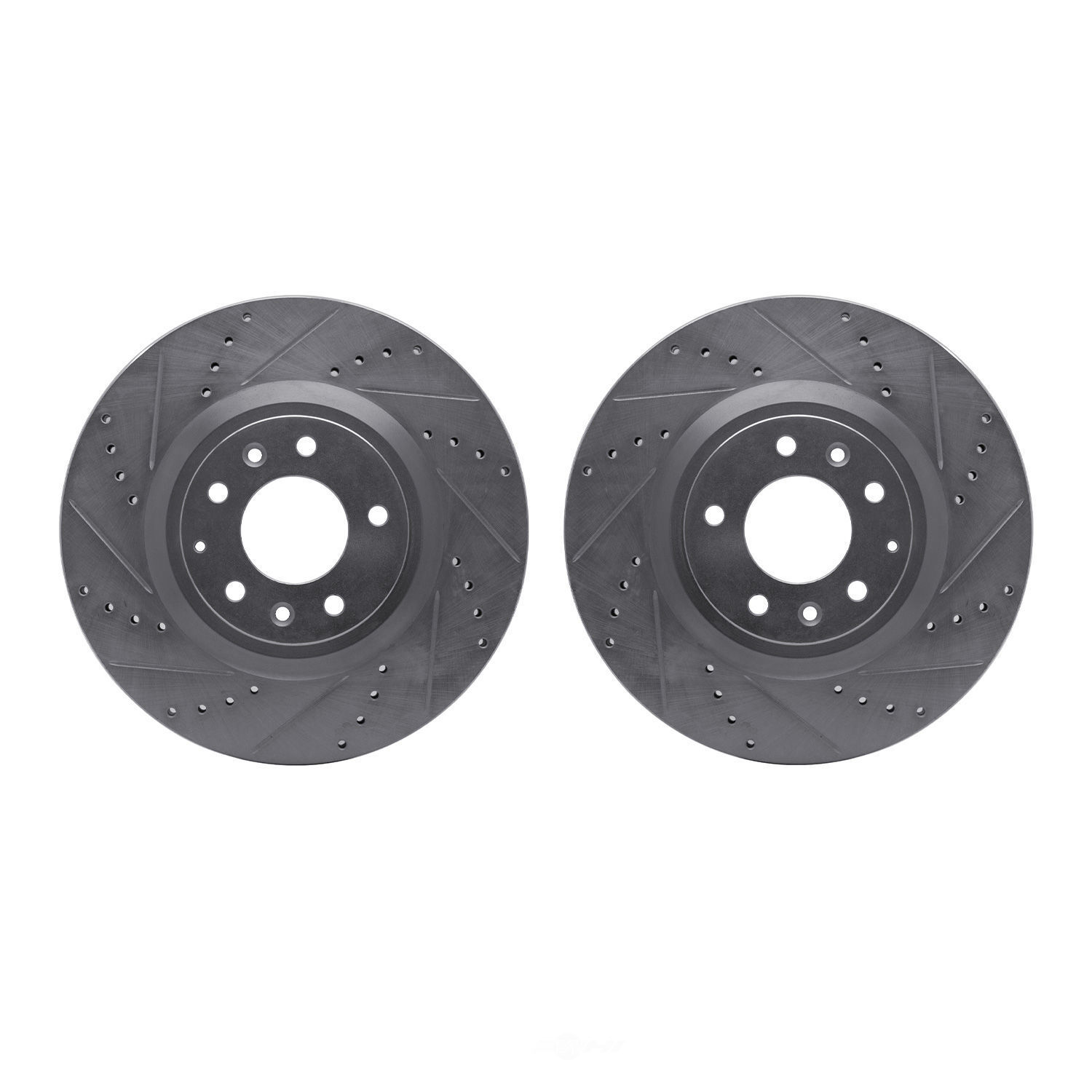 Disc Brake Rotor Set-Rotors-Drilled and Slotted-Silver DFC fits 2004 ...