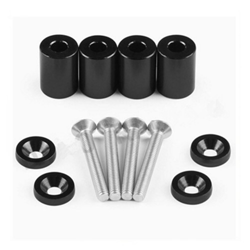 4x BLACK RACING BINNET HOOD VENT SPACER RISER FOR CAR ENGINE TURBO SWAP ...