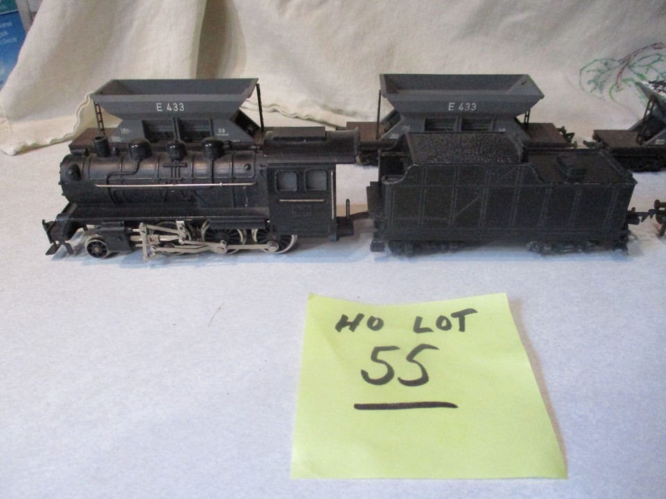 HO scale Fleischmann 2-6-0 loco and american type tender and 5 hoppers ...