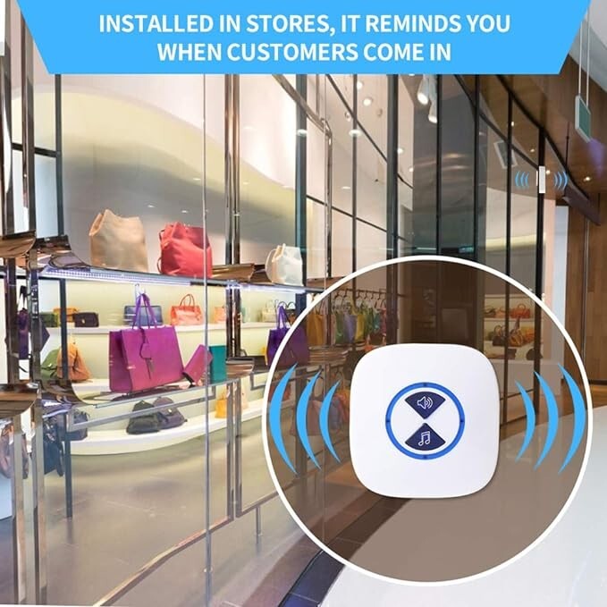 Wireless Door Chime, Security Door Open Sensor, Door Entry Alert for ...