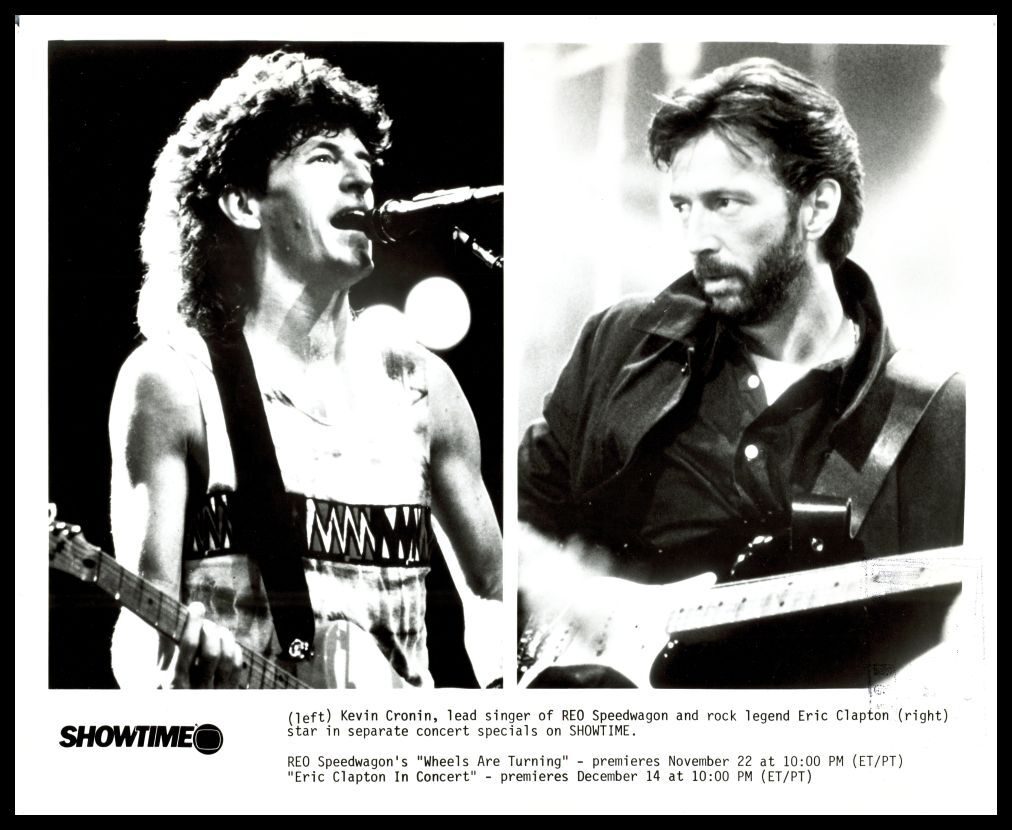 1994 KEVIN CRONIN & ERIC CLAPTON Vintage Original Photo REO SPEEDWAGON ...