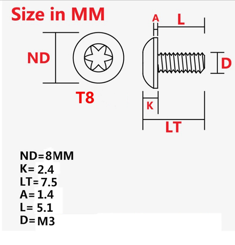 Heavy Duty CNC Stainless Steel Grip Screws With T8 Torx Key for Beretta ...