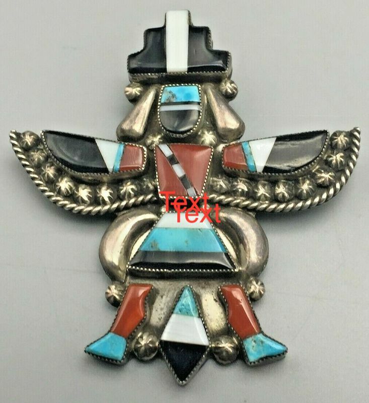 Best! Zuni Lee Edaakie Knifewing Pin Mosaic Inlay "Book Piece" 1940s-50 ...