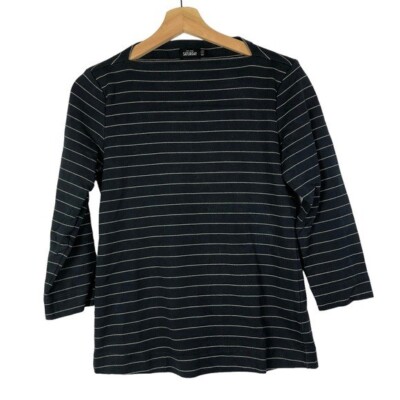 Kate Spade Saturday Navy Blue Stripe Boat Neck Long Sleeve S | eBay