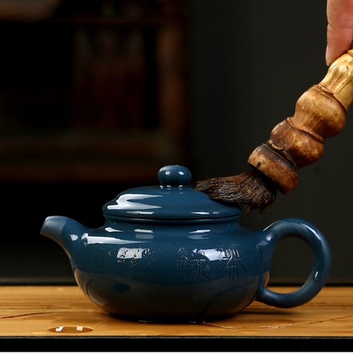 Chinese Character Carved Tea Pot Master Pot Yixing Zisha Clay Antique ...