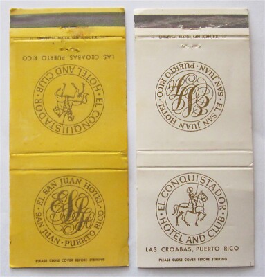 EL CONQUISTADOR HOTEL & CLUB, LAS CROABAS, PUERTO RICO 2 MATCHBOOK ...