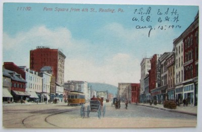 VINTAGE POSTCARD PENN SQUARE FROM 4th STREET READING PA | eBay