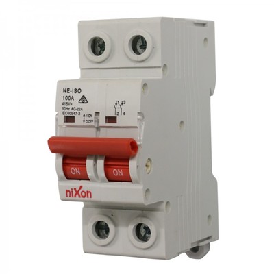 100AMP - 2 Pole Isolator Switchboard - Din Rail mount - Main Switch ...