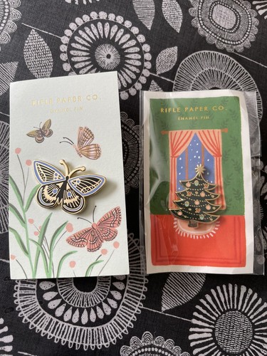 RARE Rifle Paper Company Christmas Tree/ Butterfly Pin Brooch | eBay