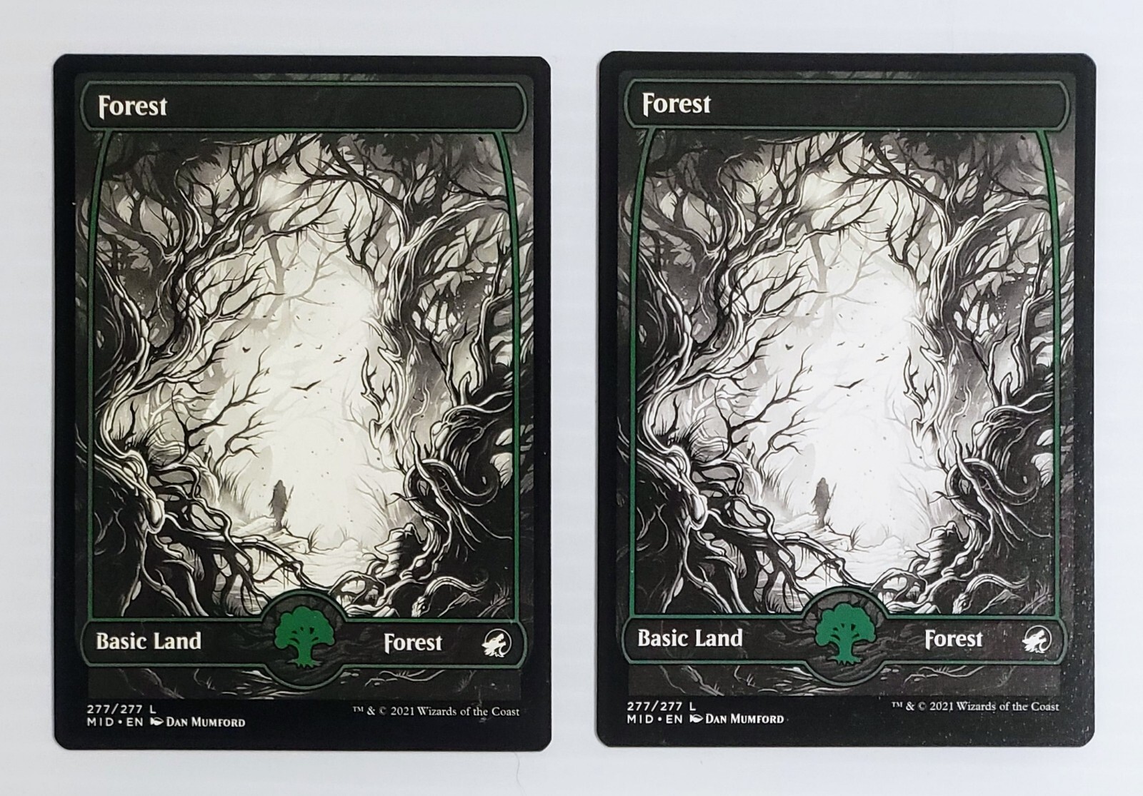 X 2 Forest Extended Art NM-M Innistrad Midnight Hunt Magic MTG | eBay