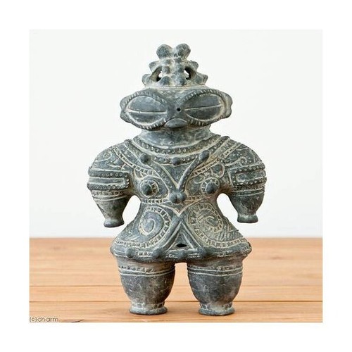 Dogu Jomon Replica clay figure Statue set Ceramic Earthen Haniwa 10.6in ...