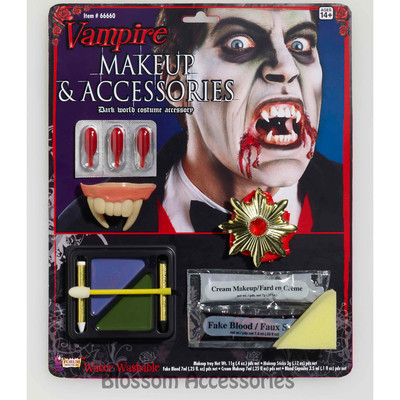 A374 Vampire Make Up Kit Family Scary Halloween Blood Sponge Creepy ...