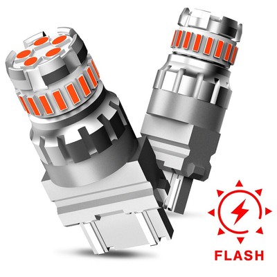 3157 CANBUS Red LED Strobe Blinking Flashing Brake Tail Light Bulbs Kit ...