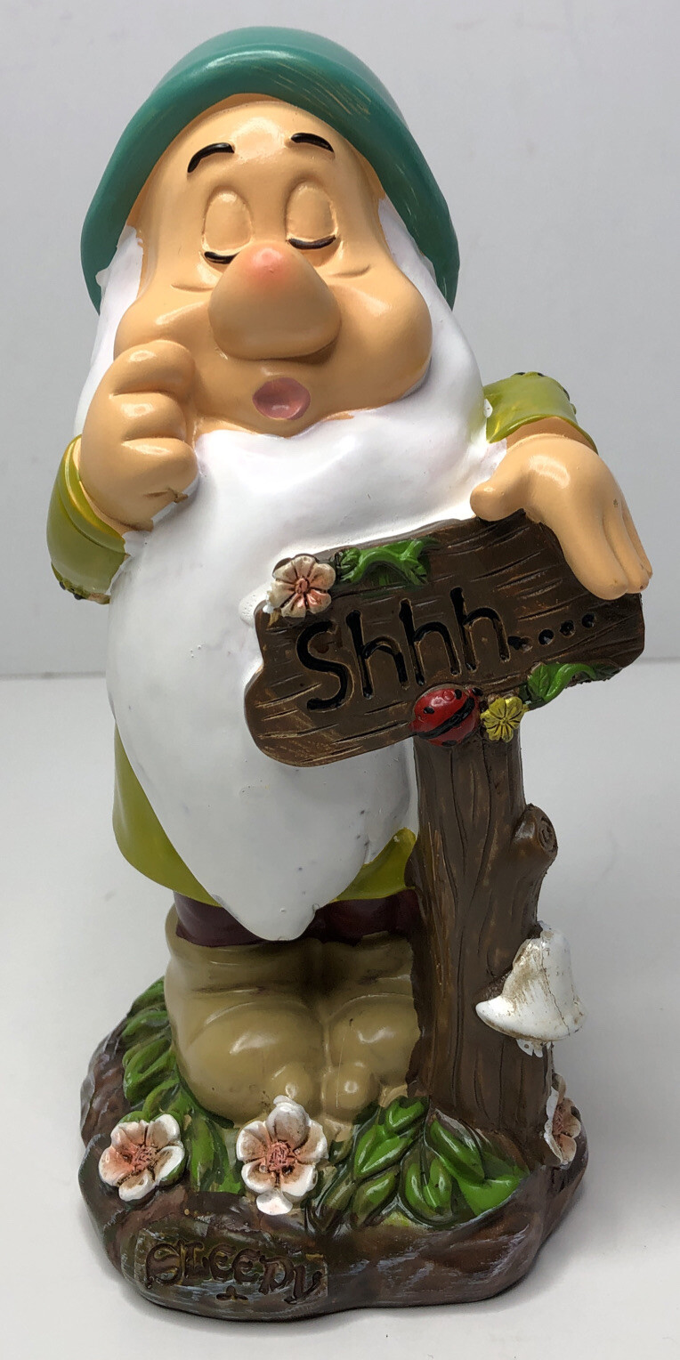 Sleepy Garden Statue 7.5" Disney Snow White and the Seven Dwarfs Shhh ...