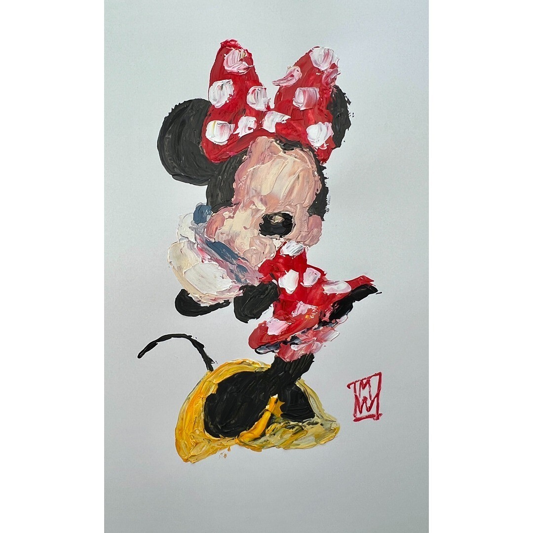 ORIGINAL Abstract Minnie Mouse Disney Kids Contemporary Acrylic Art ...