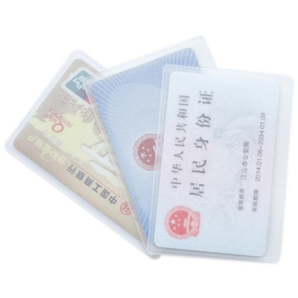 50Pcs Transparent Pvc Card Cover Plastic Credit Cards Case Id Card ...