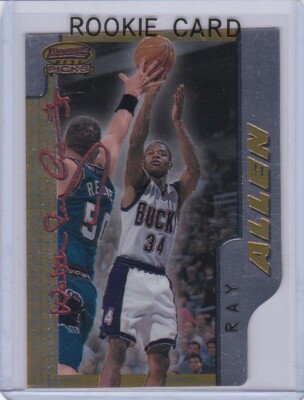 RAY ALLEN ROOKIE CARD 1996/97 Bowman's Best Pick RARE DIE-CUT RC ...