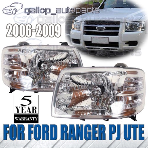 Pair of Chrome Head Lights Lamps For Ford Ranger PJ Ute 2006~2009 AWD ...
