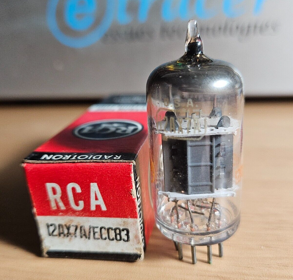 RCA 12AX7A GREY 14MM PLATE 12AX7 VINTAGE PREAMP TUBE NOS NIB (1966) #5 ...