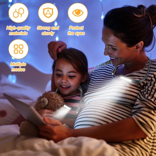 LED Neck Reading Light 1800mAh Rechargeable Neck Reading Lamp Bed ...