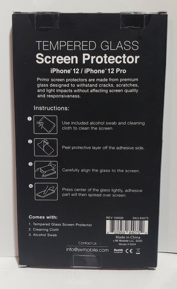 💥 TEMPERED GLASS SCREEN PROTECTOR FITS IPHONE 12/IPHONE PRO BY PRIMO | eBay